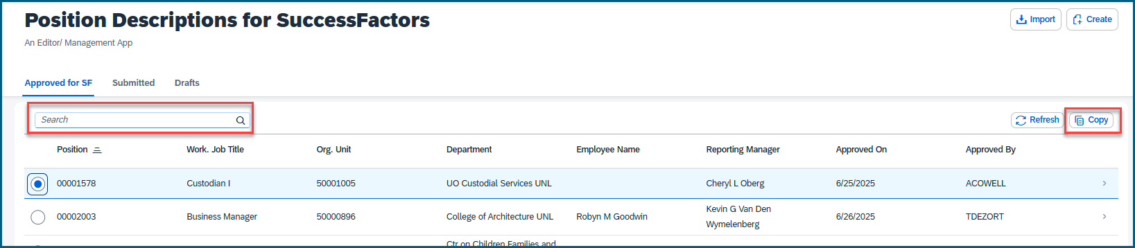Initiate Position Description | Business Central | Nebraska